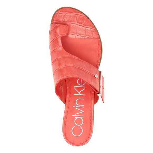 Calvin Klein | Shoes | Calvin Klein Womens Coral Croc Daria Block Heel ...